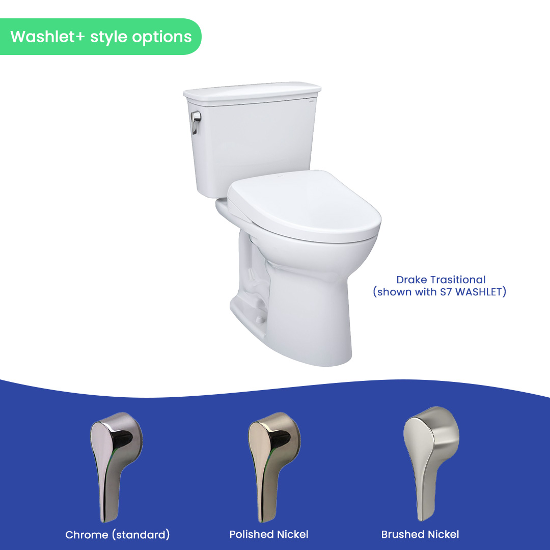 TOTO Drake Transitional Toilet and Bidet Seat WASHLET+ Systems - ManyBidets