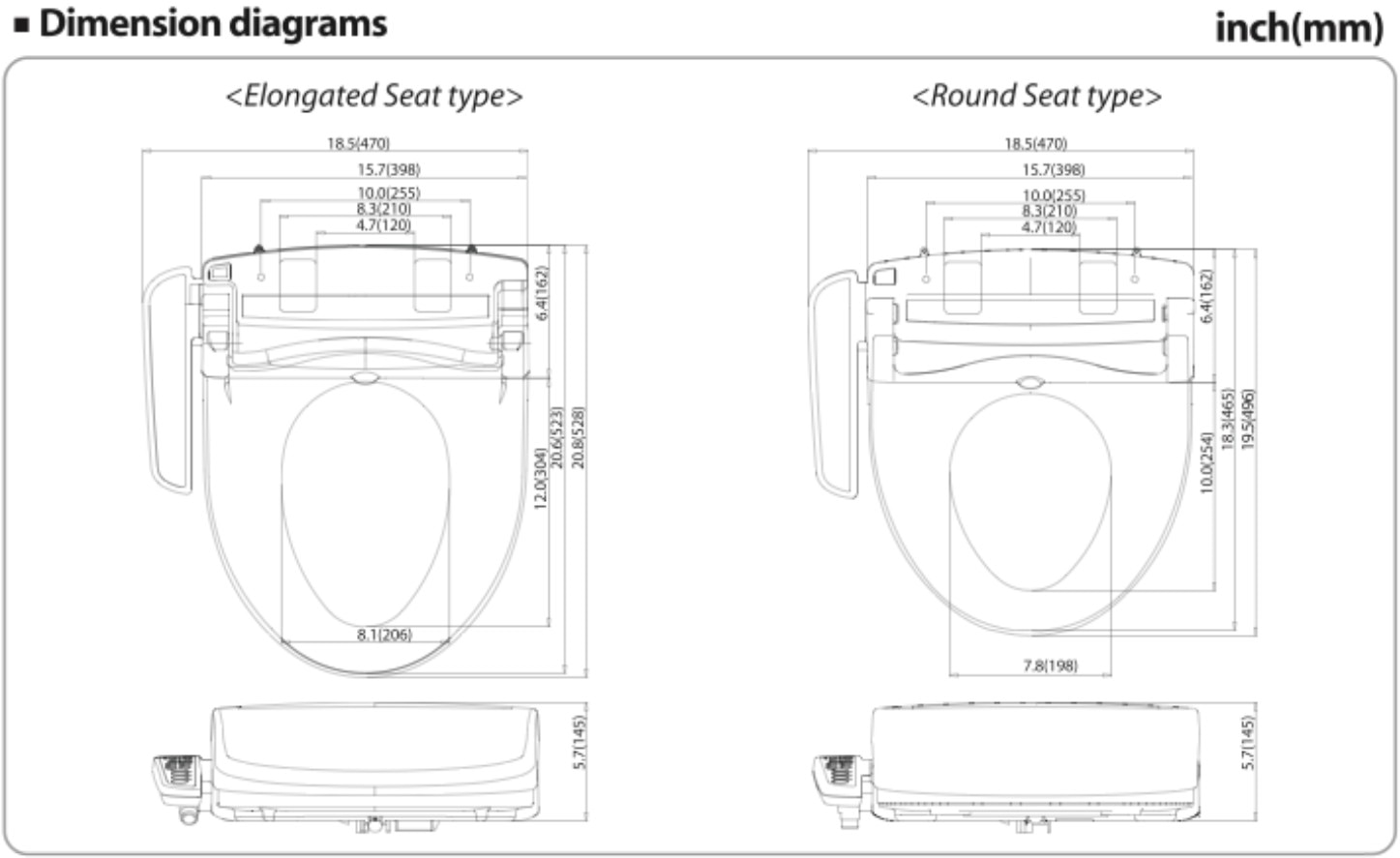 Clean Sense Dib-1500R Bidet Toilet Seat | Many Bidets